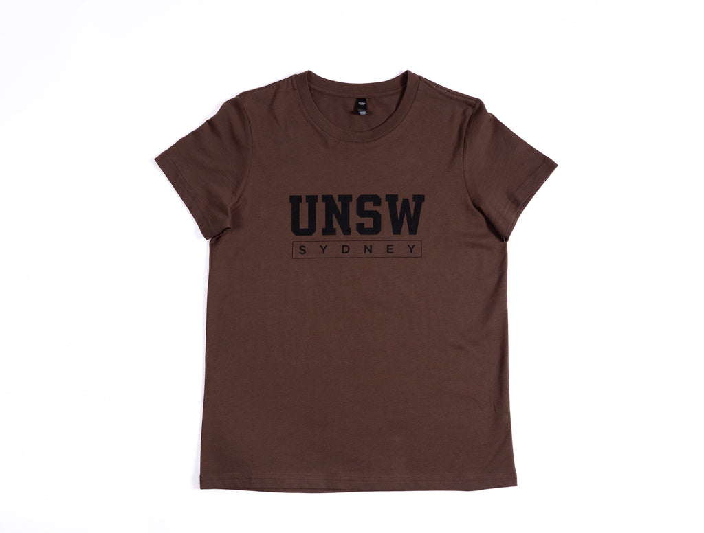 UNSW Sydney Block Tee - Brown – Shop | The Grad Shop