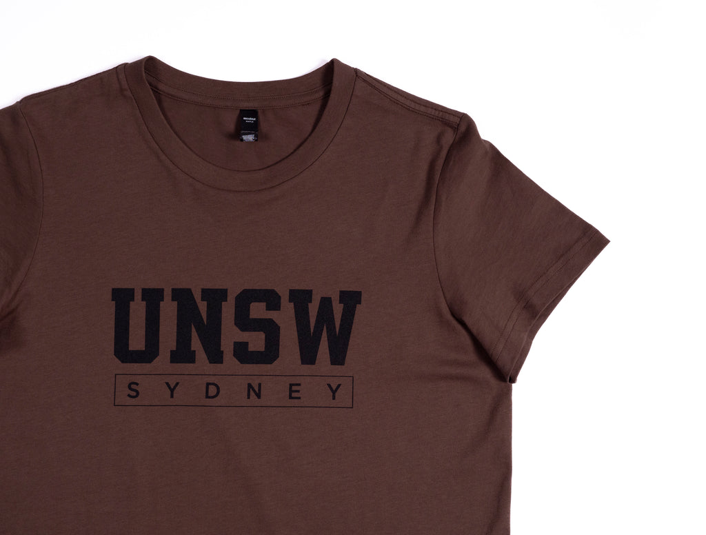 UNSW Sydney Block Tee - Brown – Shop | The Grad Shop